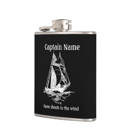 Sailboat Captain Custom Flask | Zazzle