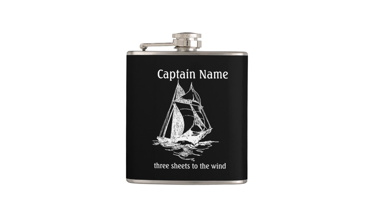 Sailboat Captain Custom Flask | Zazzle