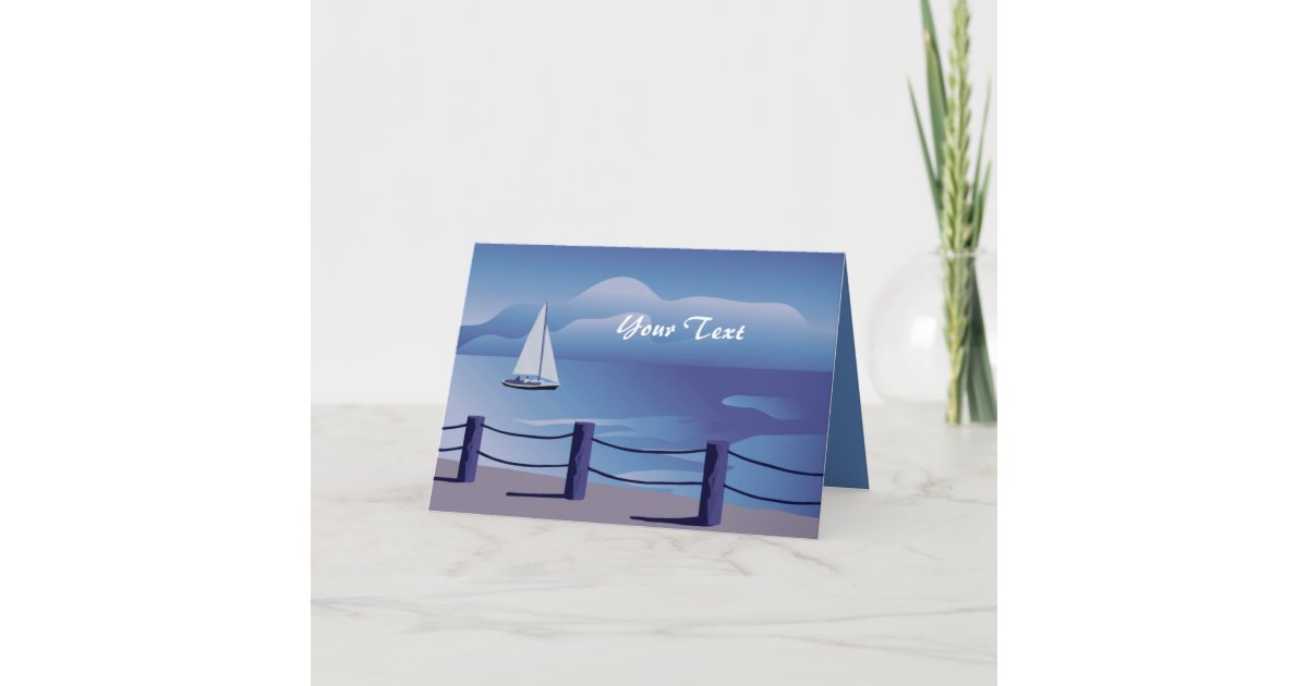 Sailboat Custom Sailing Greeting Card | Zazzle