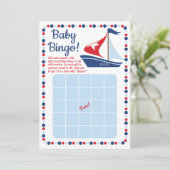 Sailboat Nautical Baby Shower Bingo Game Invitation | Zazzle