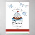 Sailboat Nautical Boy Welcome Sign | Zazzle