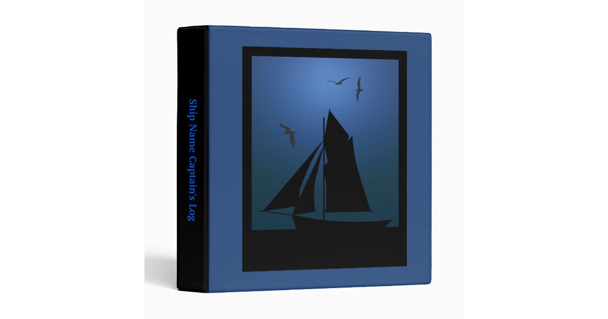 Sailboat Nautical Captain's Log Book Binder | Zazzle