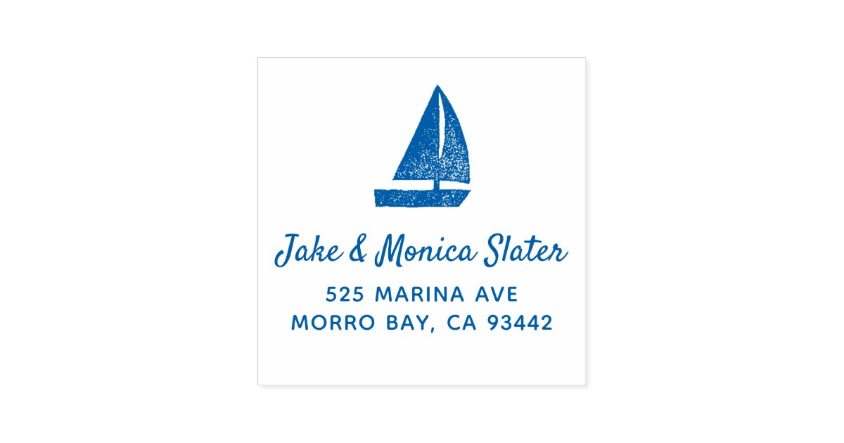 Sailboat Nautical Sailing Return Address Self-inking Stamp | Zazzle