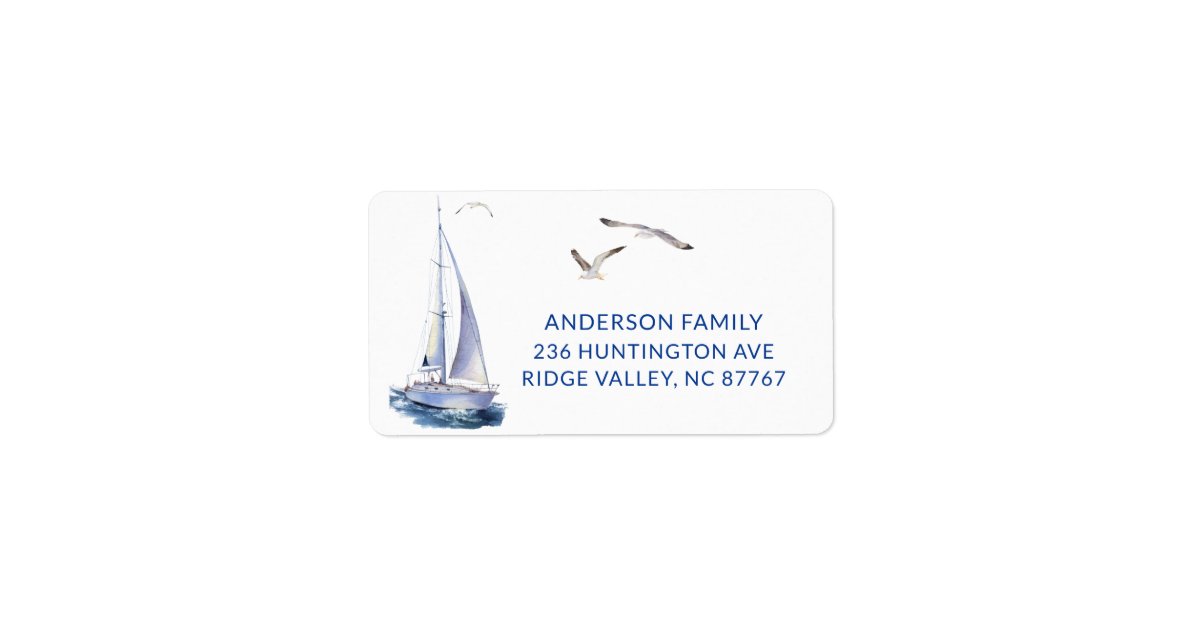 Sailboat New Address Label | Zazzle