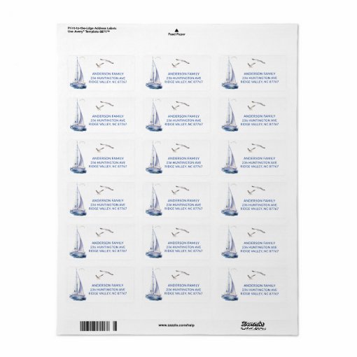 Sailboat New Address Label | Zazzle