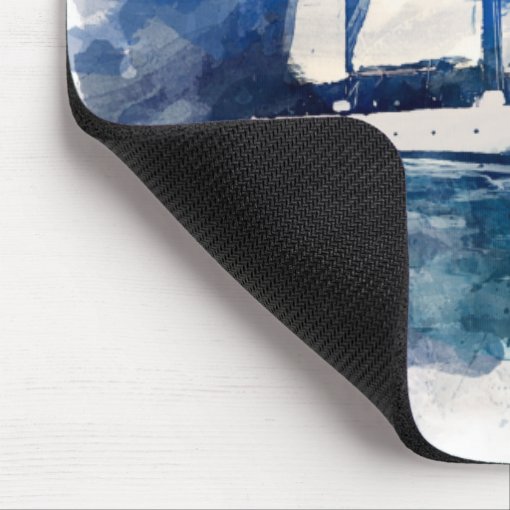 Sailboat Painting Personalized Mouse Pad | Zazzle
