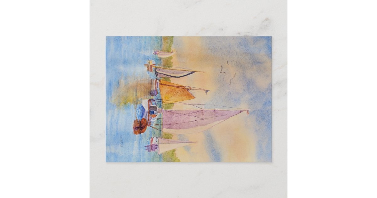 Sailboat postcard, Sailing postcard, Mainecard Pos Postcard | Zazzle