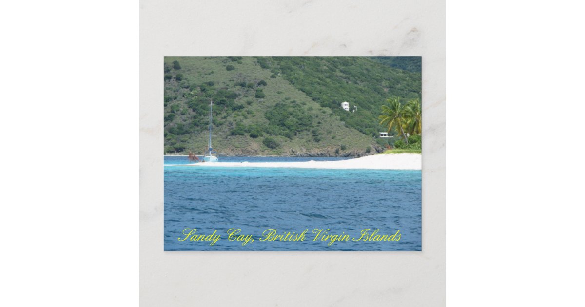 Sailboat @ Sandy Cay Postcard | Zazzle