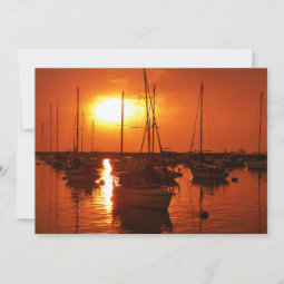 Sailboats at Sunset Beach Wedding Invitation | Zazzle