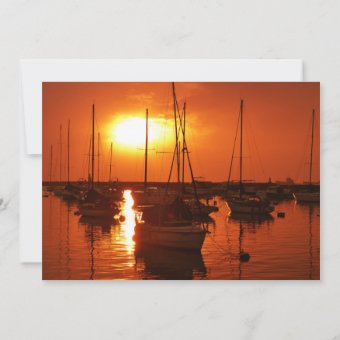 Sailboats at Sunset Beach Wedding Invitation | Zazzle