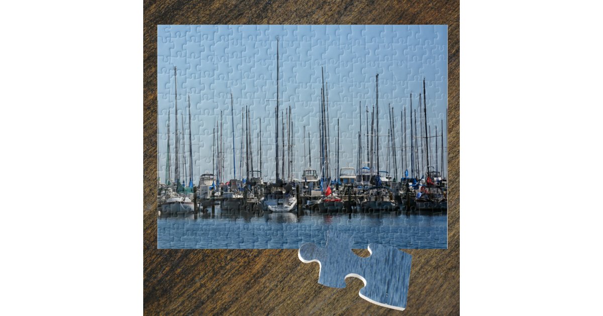 Sailboats Marina Photographic Nautical Jigsaw Puzzle | Zazzle