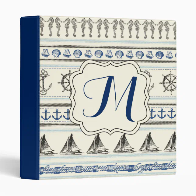 Sailing Anchor Nautical 3 Ring Binder Scrapbook | Zazzle