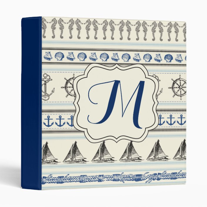 Sailing Anchor Nautical 3 Ring Binder Scrapbook | Zazzle.com