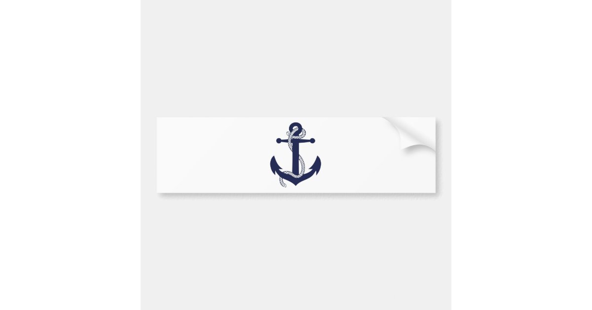 Sailing Anchor Navy Bumper Sticker | Zazzle