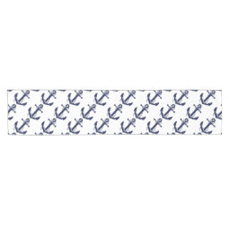 Sailing Anchor Navy Short Table Runner | Zazzle