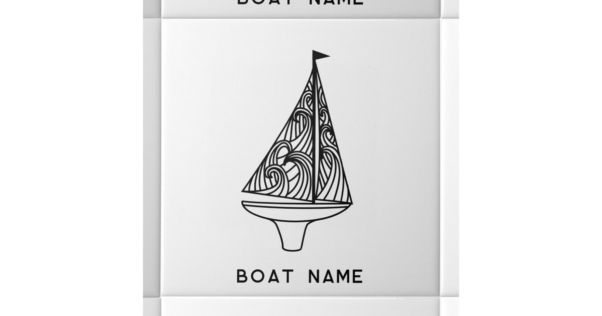 Sailing Boat Name Ceramic Tile | Zazzle