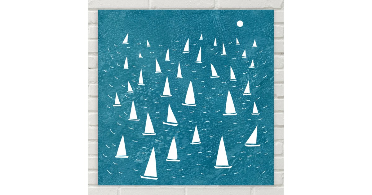 Sailing Boat Seascape Poster | Zazzle