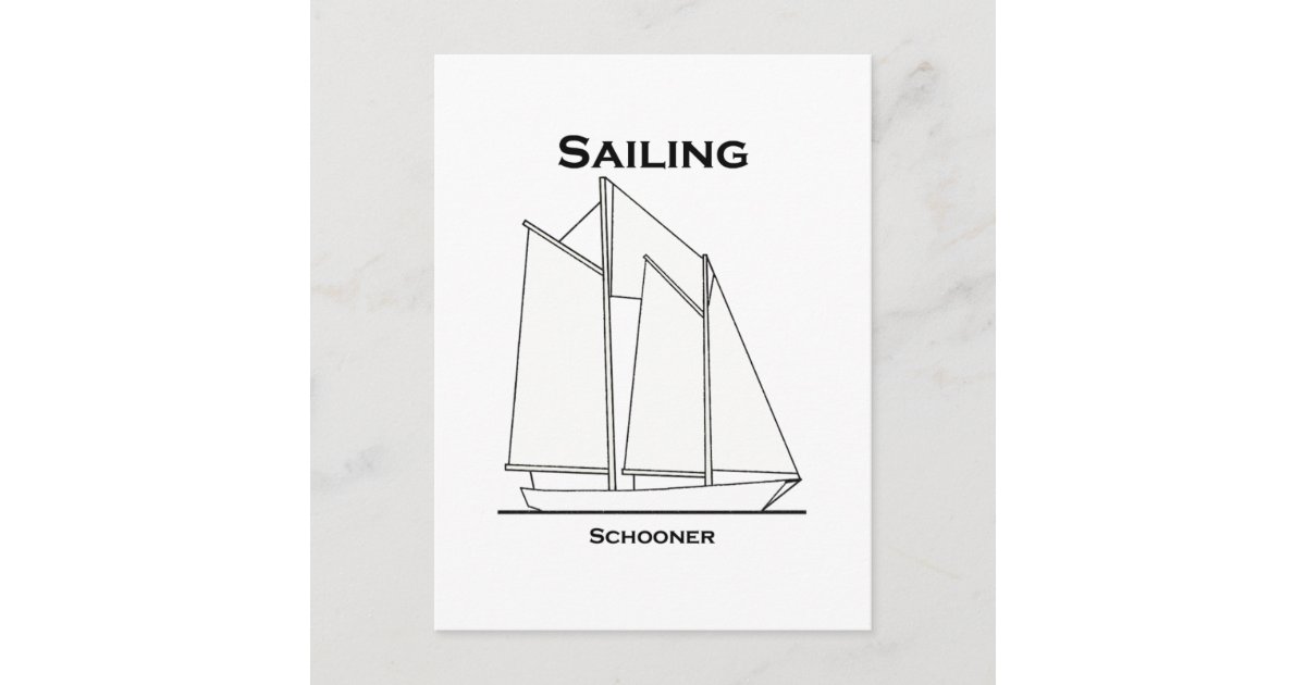 Sailing Gaff-Rigged Schooner Sailboat (sail plan) Postcard | Zazzle
