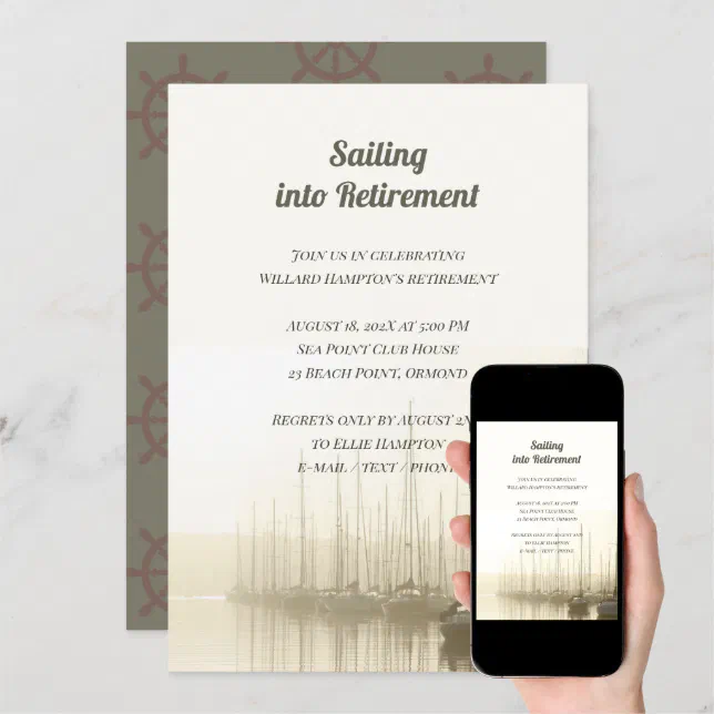 Sailing Retirement Theme Invitation | Zazzle