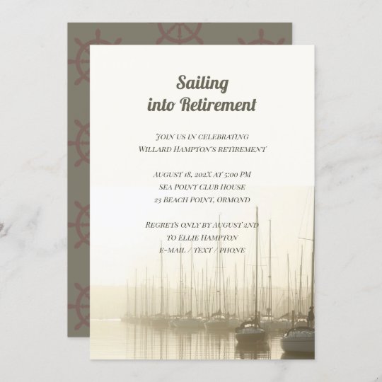 Sailing Retirement Theme Invitation | Zazzle.com