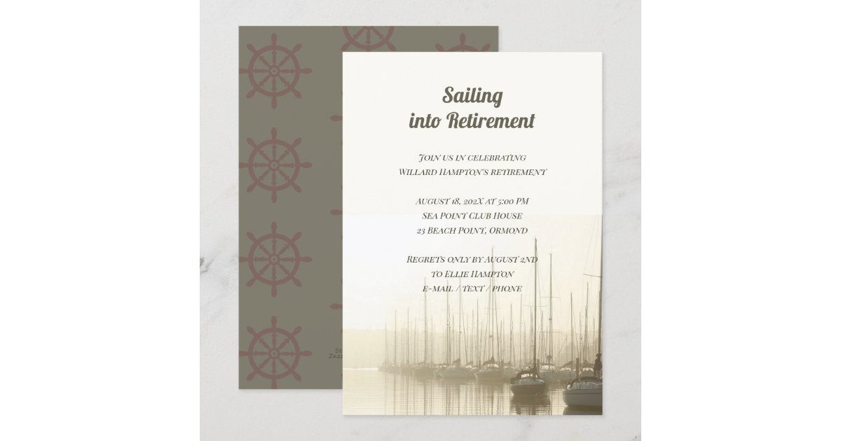 Sailing Retirement Theme Invitation | Zazzle