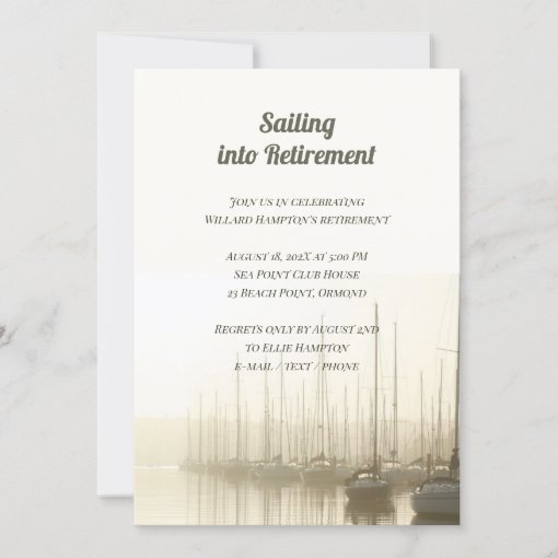 Sailing Retirement Theme Invitation | Zazzle