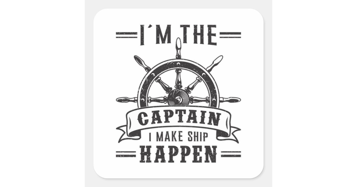 Sailing Sail Boat Captain Sailor Funny Gift Idea Square Sticker | Zazzle