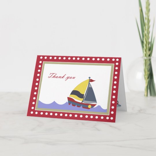 Sailing Sail Boat Thank you Note Cards | Zazzle.com