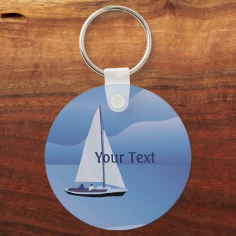 Sailing Sailboat Basic Keychain | Zazzle