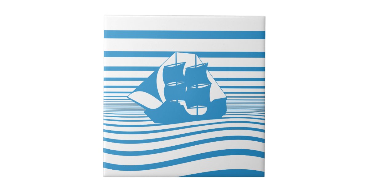 Sailing ship ceramic tile | Zazzle