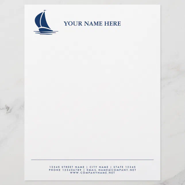 Sailing ship nautical yacht logo template letterhead | Zazzle