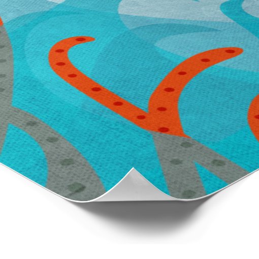 Sailing Ship Sea Monster Poster | Zazzle