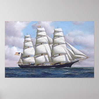 Sailing Ship Vintage Poster | Zazzle