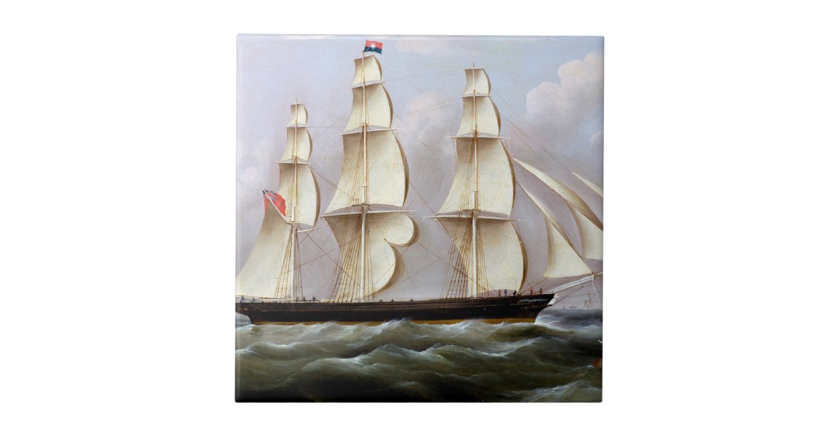 Sailing Ship Woolloomooloo 1850 Ceramic Tile | Zazzle