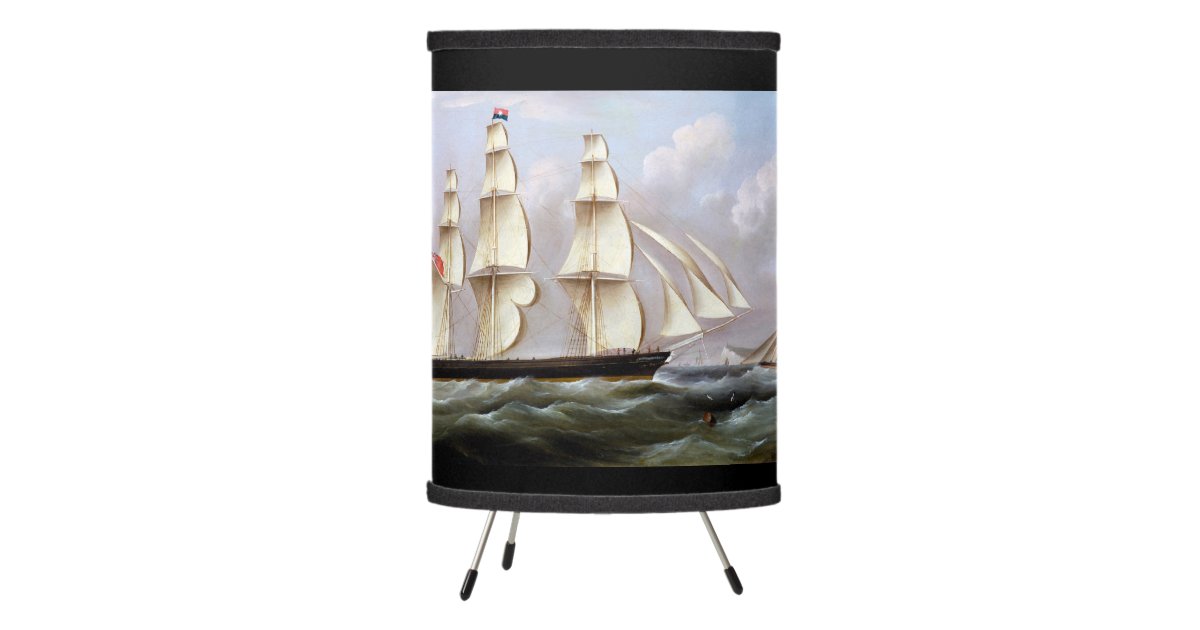 Sailing Ship Woolloomooloo 1850 Tripod Lamp | Zazzle