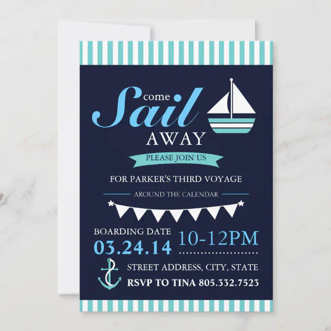 Sailor Birthday Invitation | Zazzle