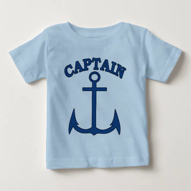 Sailor Captain Blue Anchor Baby Boy T-shirt | Zazzle