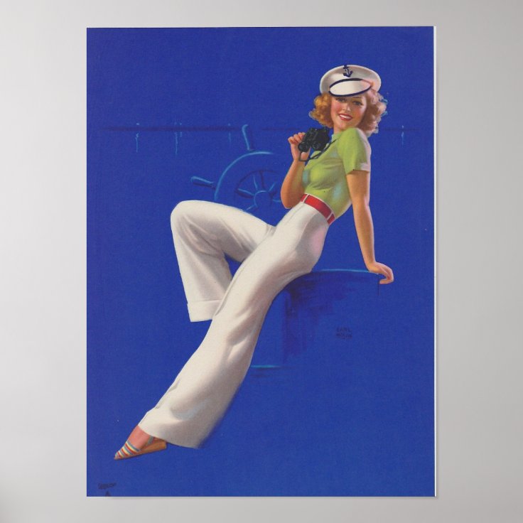 SAILOR GIRL Classic Pin up Girl Poster | Zazzle