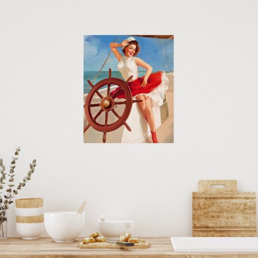 Sailor Girl Pin Up Art Poster Zazzle