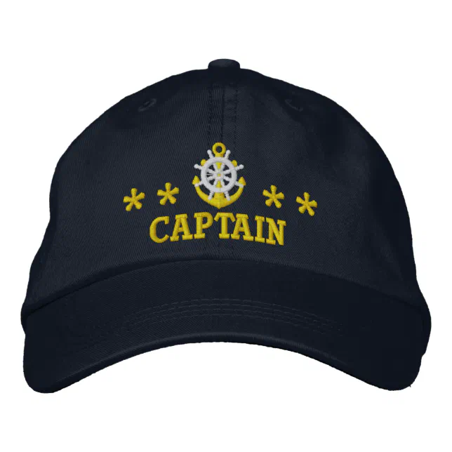 Sailors captain nautical motif embroidered baseball cap | Zazzle