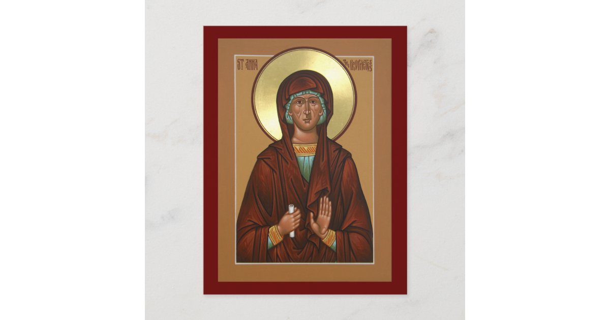 Saint Anna the Prophetess Icon Prayer Card | Zazzle