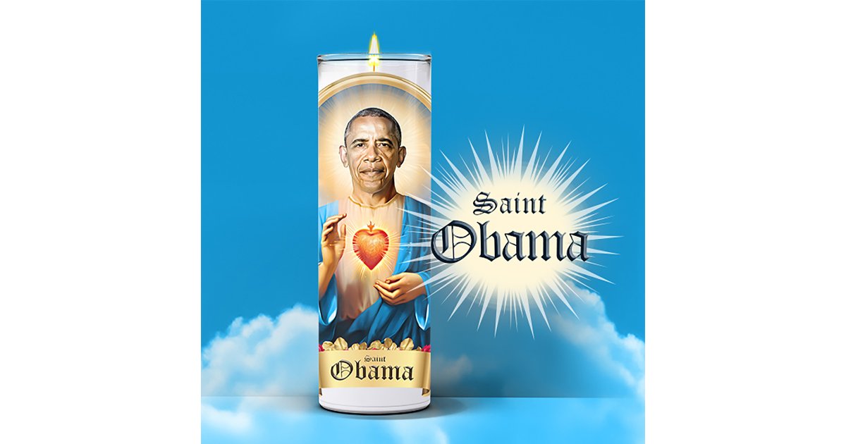 Saint Barack Obama Prayer Candle Sticker | Zazzle