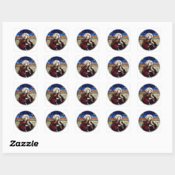 Saint Barbara Stained Glass Window Square Sticker | Zazzle