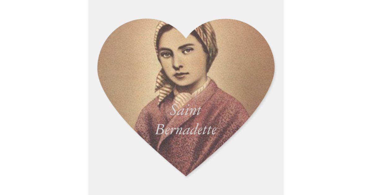 SAINT BERNADETTE HEART STICKER | Zazzle