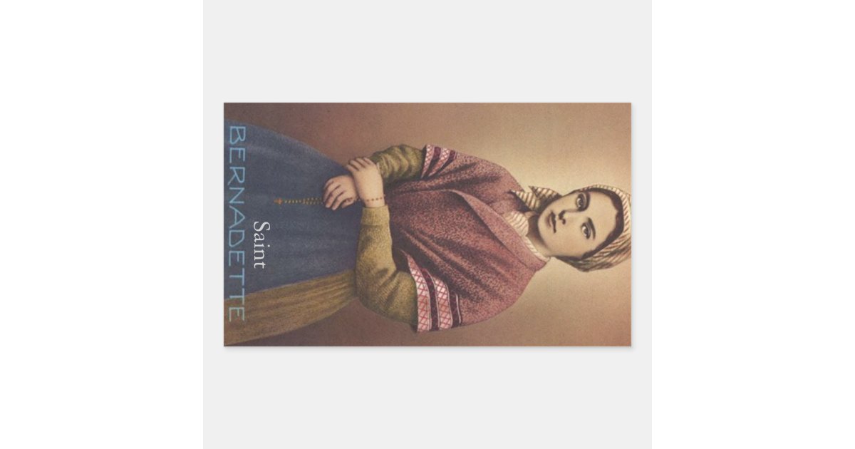 SAINT BERNADETTE RECTANGULAR STICKER | Zazzle