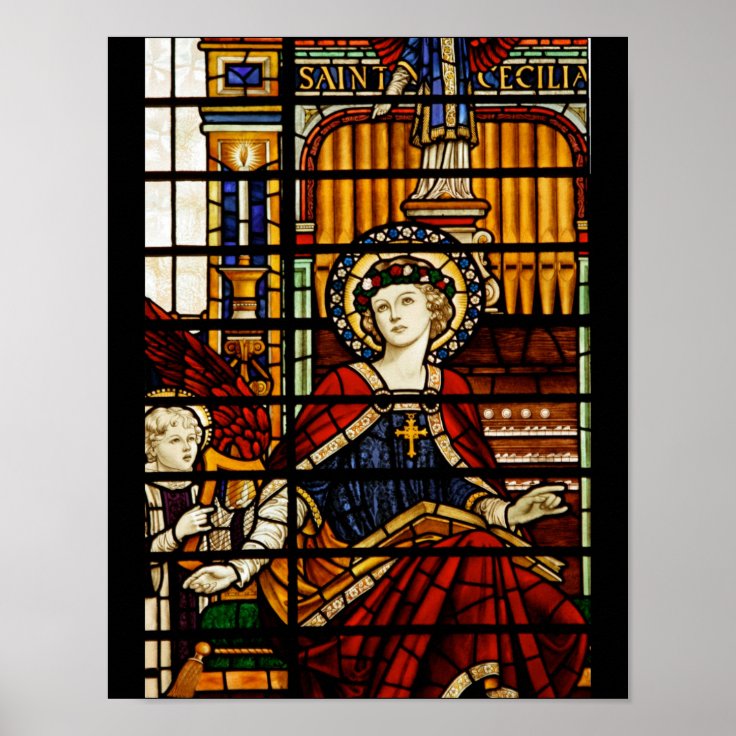 Saint Cecilia Stained Glass Poster | Zazzle