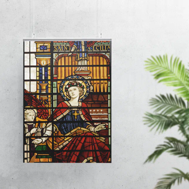 Saint Cecilia Stained Glass Poster | Zazzle