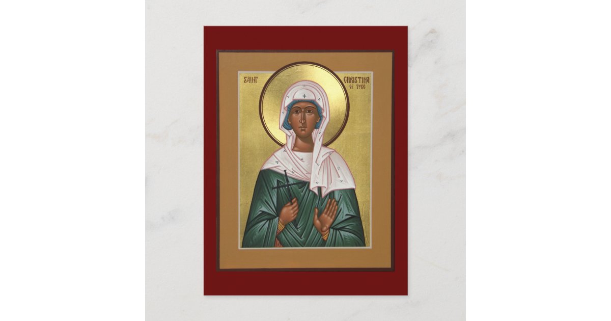 Saint Christina of Tyre Icon Prayer Card | Zazzle