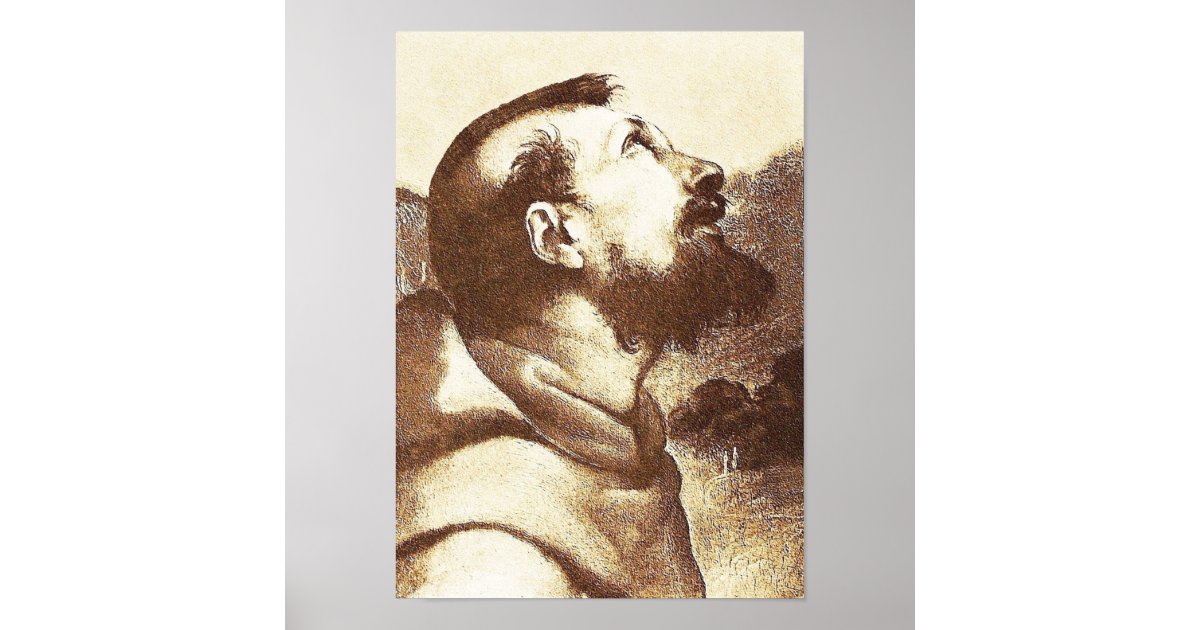 Saint Francis of Assisi detail in Raphael painting Poster | Zazzle