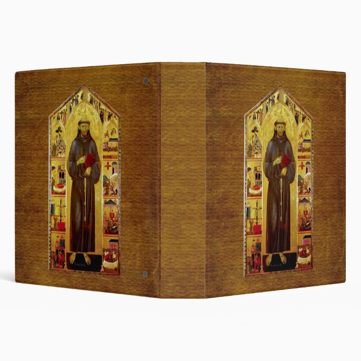 Saint Francis of Assisi Medieval Iconography 3 Ring Binder | Zazzle